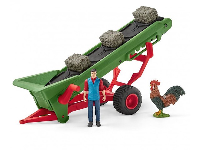 Schleich Figure Domaće životinje - Traka za seno i farmer 42377