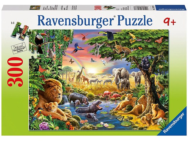 Ravensburger puzzle Životinje - Divlje životinje - Evening at The Waterhole 300 delova RA13073