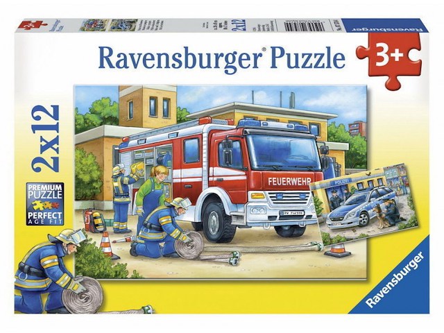 Ravensburger puzzle  Dečije puzle - 2x12 - Police and Firefighters  2x12 delova  RA07574