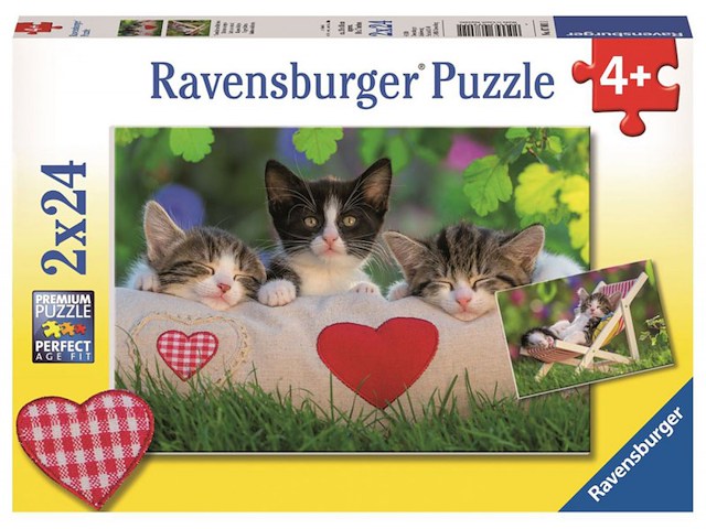 Ravensburger puzzle Dečije puzle - 2x24 - Životinje - Mace - Sleepy Kittens  2x24 dela RA07801