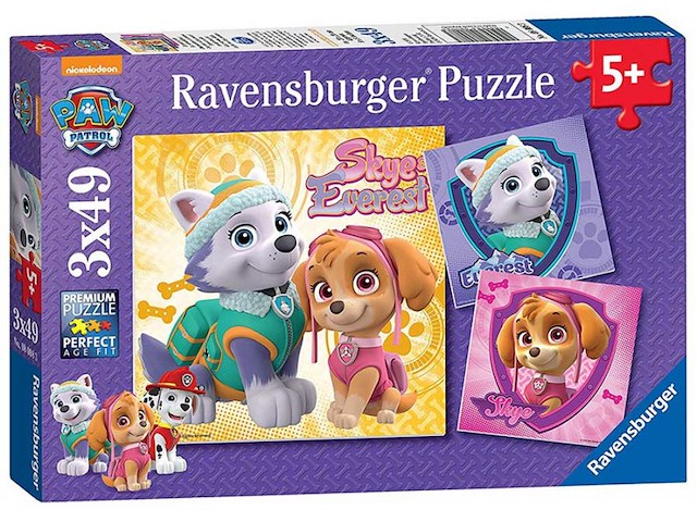 Ravensburger puzzle Dečije puzle - 3x49 - Paw Patrol - Paw Patrol - Skye i Everest  3x49 delova RA08008