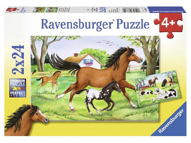 Ravensburger puzzle Dečije puzle - 2x24 - Životinje - Konji - World of Horses  2x24 dela RA08882