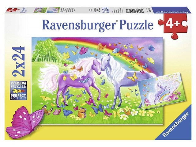 Ravensburger puzzle Dečije puzle - 2x24 - Životinje - Konji - Rainbow Horses   2x24 delova RA09193