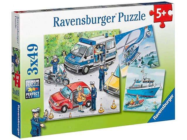 Ravensburger puzzle Dečije puzle - 3x49 - Police in Action   3x49 delova RA09221