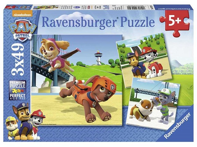 Ravensburger puzzle Dečije puzle - 3x49 - Paw Patrol - Tim na četiri šape  3x49 delova RA09239