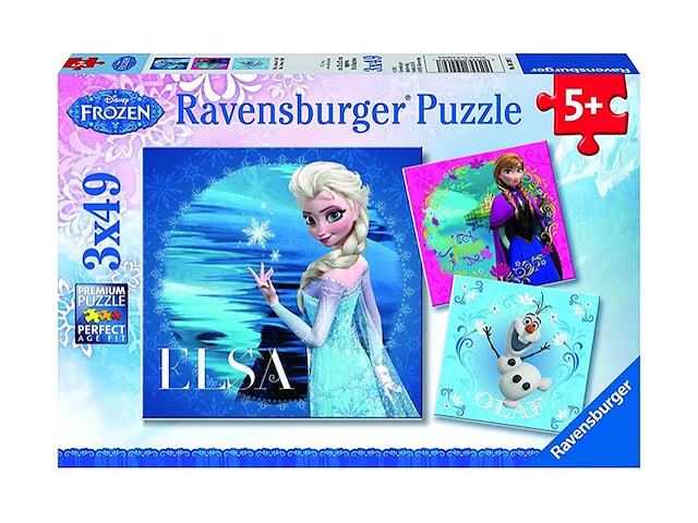 Ravensburger puzzle Dečije puzle - 3x49 - Disney - Frozen - Elsa, Anna i Olaf   3x49 delova RA09269