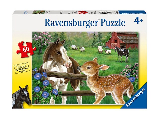 Ravensburger puzzle Dečije puzle - 60 - 1:1 - Životinje - Konji - Lane - New neighbors   60 delova RA09625