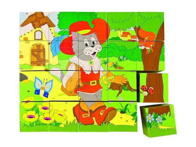 WoodyLand Drvene puzzle kocke Bajke 90247