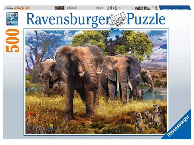 Puzzle 500 delova Slonovi Ravensburger 15040