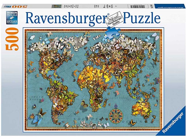 Puzzle 500 delova Svet leptira Ravensburger 15043