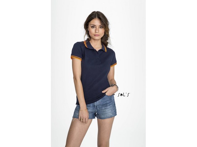 Sols Pasadena Ženska majica sa kragnom vel. XL White/Navy 00578