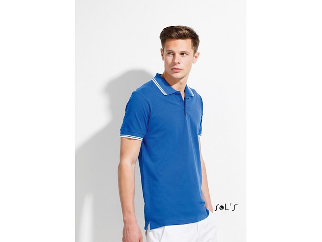 Polo majica za muškarce veličina 3XL Sols Pasadena Royal Blue/White 00577