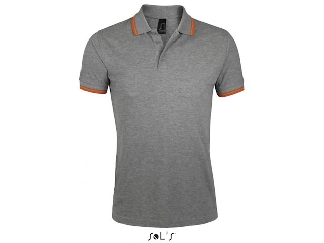 Polo majica za muškarce veličina XXL Sols Pasadena Melange Grey/Orange 00577