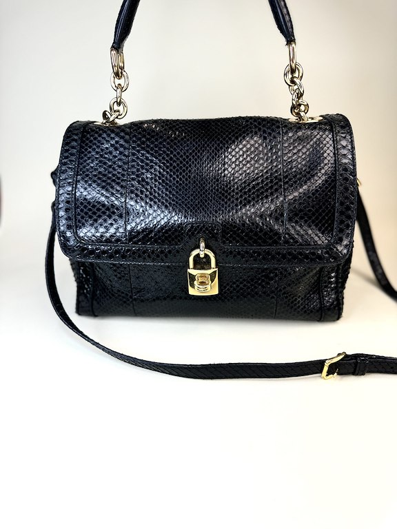 Dolce & Gabbana Black Python Leather Bag