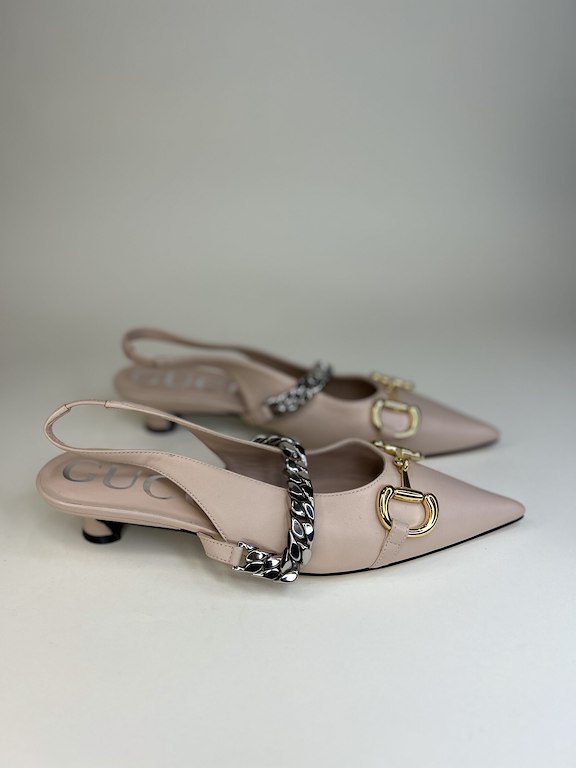 Gucci Leather Sandal With Horsebit Chain