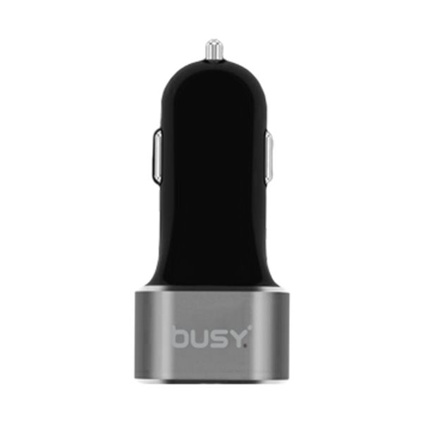 BUSY AUTO PUNJAČ 2XUSB 3A SA ALUMINIJUMSKIM PRSTENOM