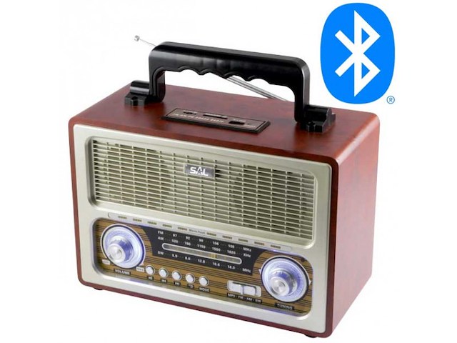 Prenosni multimedijalni retro FM radio prijemnik BT USB Mp3 RRT3B