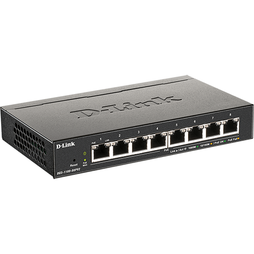 D-Link 8-Port Gigabit PoE Smart Upravljivi svič | DGS-1100-08PV2