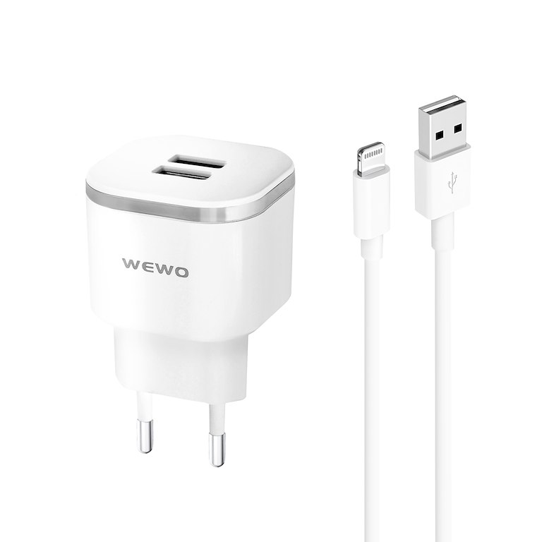 WEWO W-001 Punjač 2XUSB 2.4A + iPhone 5/6 USB data cable