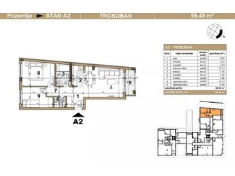 Podbara-Lep Dvoiposoban stan 56 m2 u Izgradnji-povrat PDV-065/385 8880