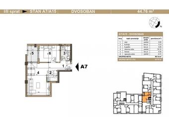 Podbara- Dvosoban stan 45 m2 u Izgradnji-povrat PDV-065/385 8880