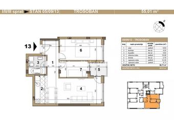 Južni Telep-Trosoban stan 55 m2 u Izgradnji-povrat PDV-065/385 8880