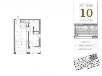 Klisa- Dvosoban stan 46 m2 u Izgradnji-povrat Pdv-065/385 8880