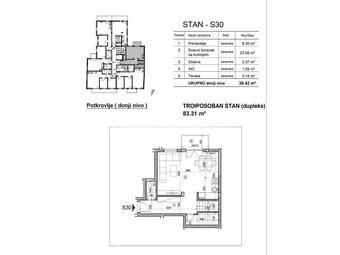 Salajka-Fantastičan Troiposoban stan 83 m2 u Izgradnji sa Parking Mestom-povrat Pdv-065/385 8880