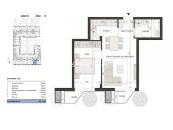 Centar-Idealan Dvosoban stan 45 m2 u Izgradnji-povraćaj PDV-a-065/385 8880