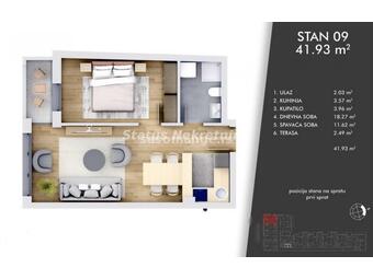 Centar-Idealan Dvosoban stan 42 m2 u Izgradnji-povraćaj PDV-a-065/385 8880