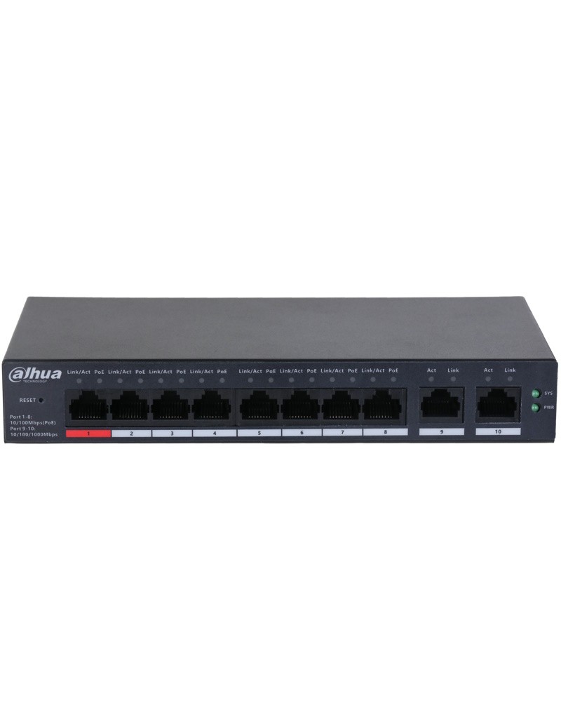 DAHUA CS4010-8ET-110 10-Port Cloud Managed Desktop Switch with 8-Port PoE