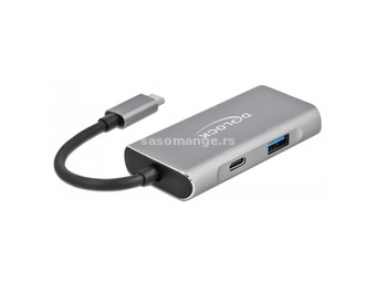 DELOCK External USB 3.2 Gen 2 USB Type-C hub 3 A-type and 1 USB Type-C plug surface