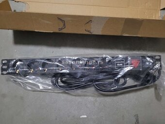 A4N Produžni kabl sa zaštitom 7 utičnica 16A, PDU 1U aluminium sa zaštitom 2m 251 OUTLET