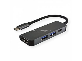 FAST ASIA Adapter-konvertor TIP C na HDMI+ 2xUSB 3.0+ TIP C