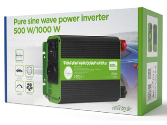 EG-PWC-PS500-01 Gembird 12V Cist sinusni auto inverter DC/AC 500W + USB port, 1,95KG