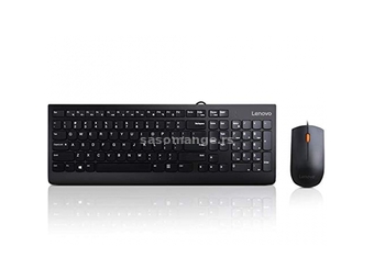 Tastatura+miš LENOVO 300 žični set/US/103P/crna