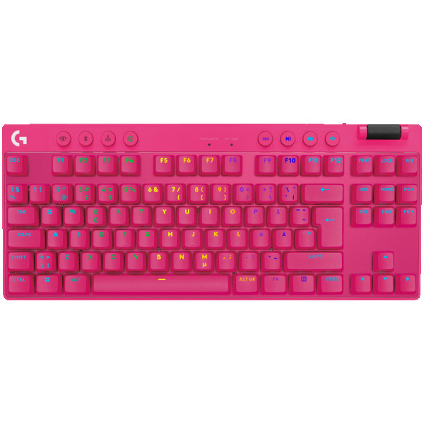 LOGITECH G PRO X TKL LIGHTSPEED Mechanical Gaming Keyboard - MAGENTA - US INTl - TACTILE ( 920-012159 )