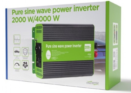 Gembird EG-PWC-PS2000-01 12V Cist sinusni inverter DC/AC 2000W + USB port, 4,65KG