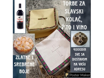 Torba za slavski kolač vino i žito