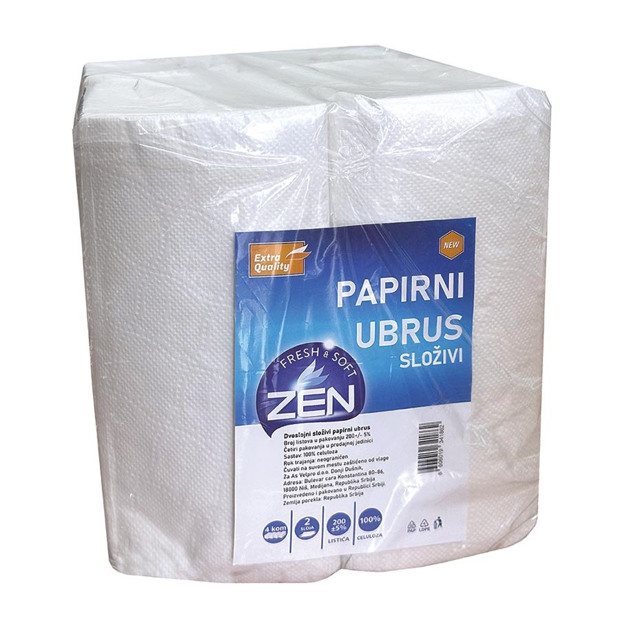 ZEN PAPIRNI UBRUS SLOZIVI 200 LISTICA 2SL 4/1