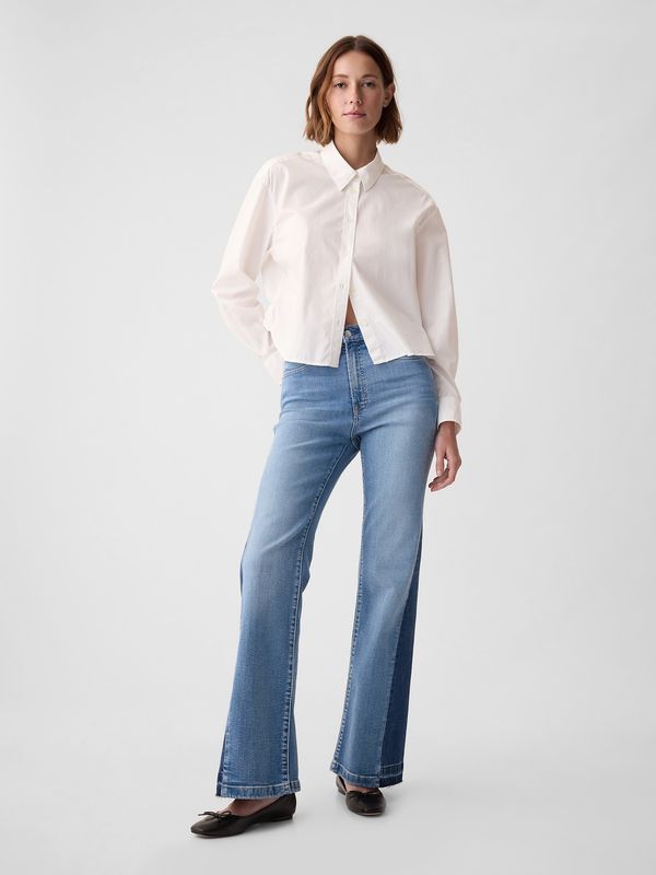 GAP JEANS '70S FLARE HIGH RISE PATCHED - WOMEN'S