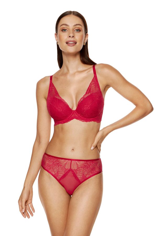 GORTEKS ROUGE LACE PUSH-UP BRA RED