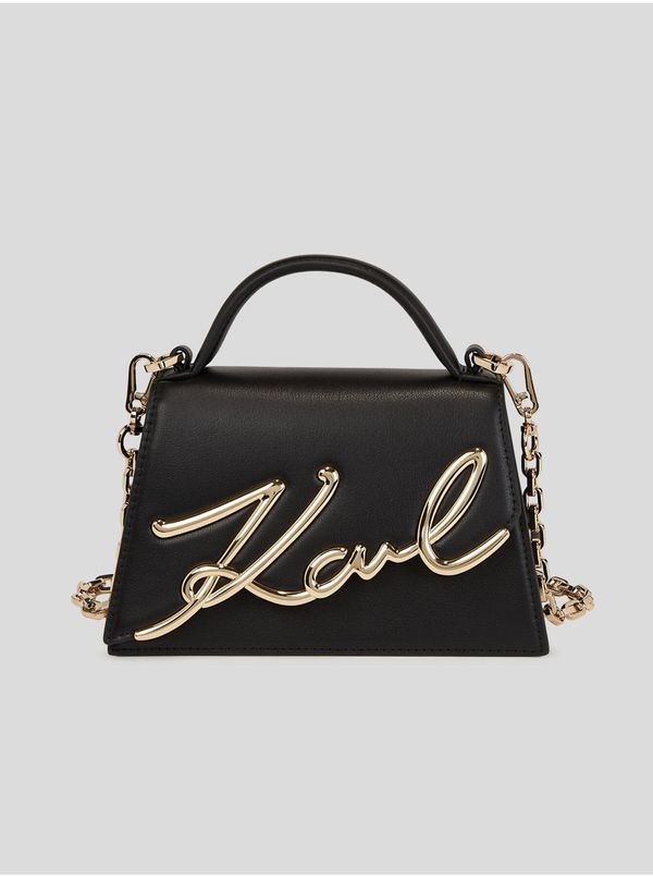 BLACK WOMEN'S LEATHER HANDBAG KARL LAGERFELD K/SIGNATURE 2.0 - WOMEN'S