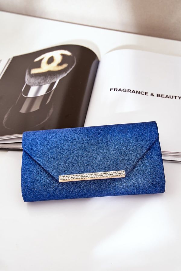 MARKA NIEZDEFINIOWANA ELEGANT CLUTCH BAG WITH GLITTER BLUE REMIALA