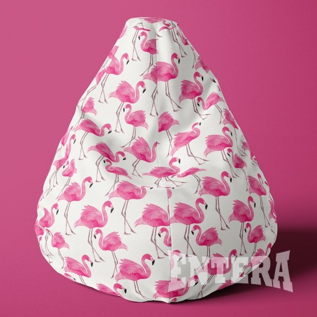 Lazy Bag - Roze beli flamingosi - 028