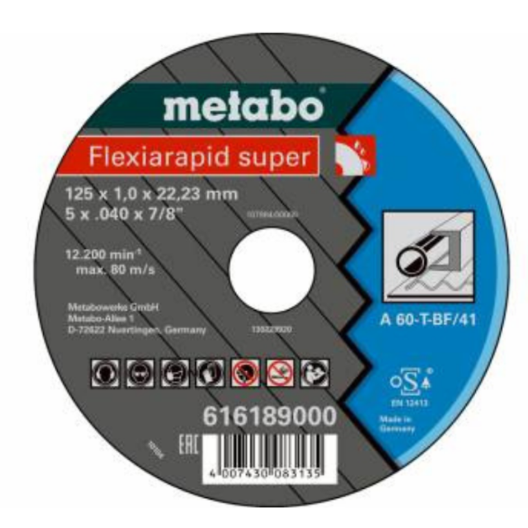 Metabo – Rezna ploča „Flexiarapid Super“ za čelik A 60-T 115 x 1 x 22,23 mm – 616188000