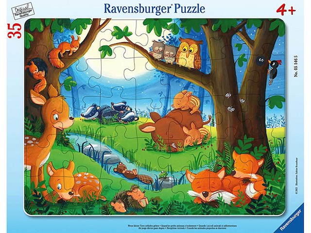 Ravensburger Puzzle 35 delova - Kada male životinje spavaju 05146