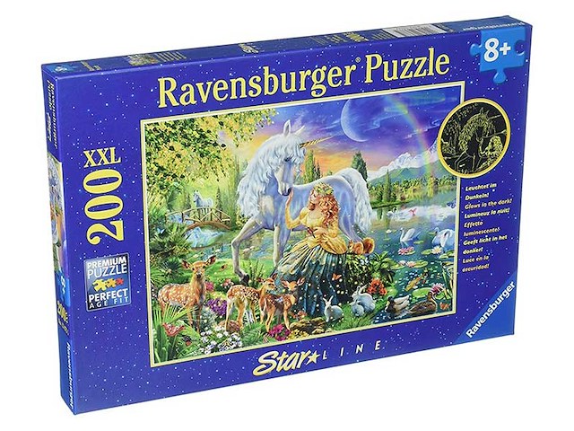 Puzle 200 delova - Jednorog i vila na mesečini - Ravensburger Star Line 13673