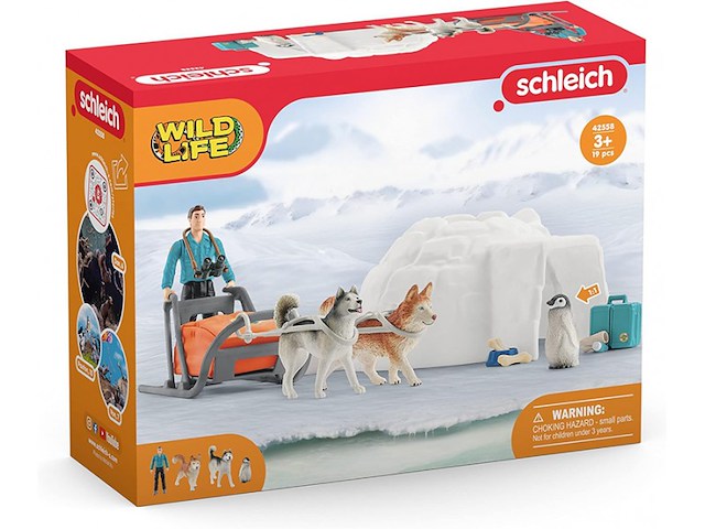 Schleich Figure divlje životinje - Pingvin i haski - Antarktička ekspedicija 42624