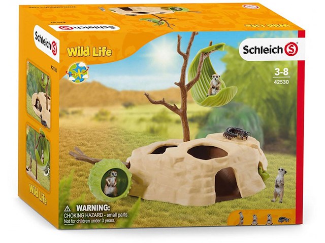 Schleich figurice Divlje životinje - Merkati - jazbina 42530